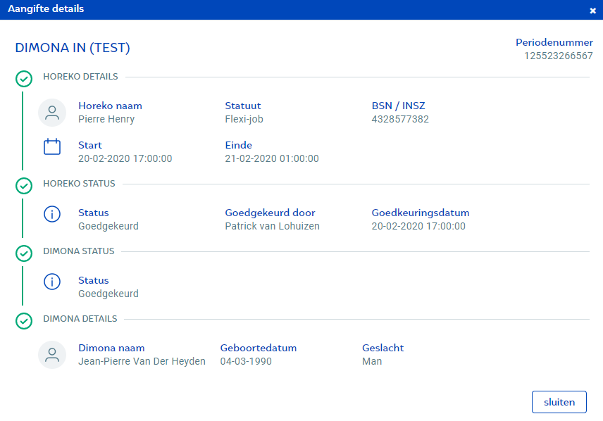 Dimona - Scenario's en aangiftes beheren